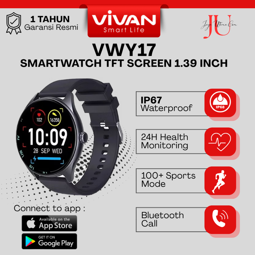 Jual Vivan VWY17 Smartwatch Pemantau Kesehatan Original Jam Tangan ...