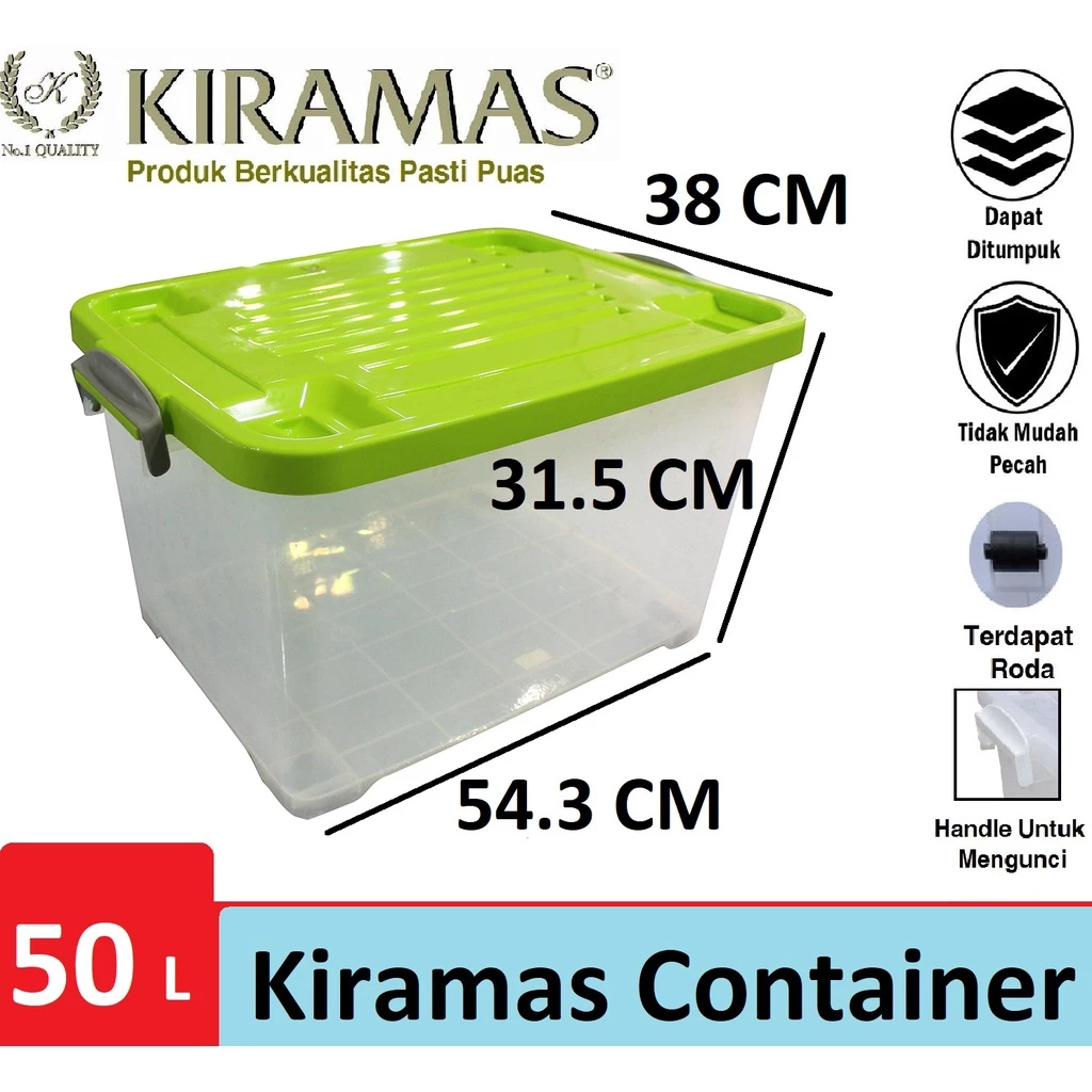 Jual KIRAMAS 1038 AR Container Box 50 Liter / Kotak Penyimpanan Dengan ...
