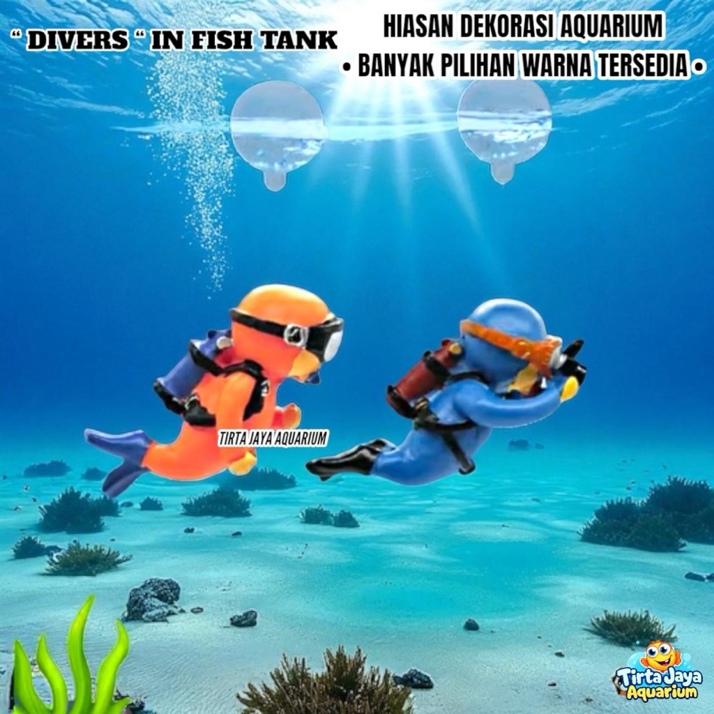 Jual HIASAN AQUARIUM PENYELAM DALAM AIR DIVER IN FISH TANK ORANGE BIRU ...