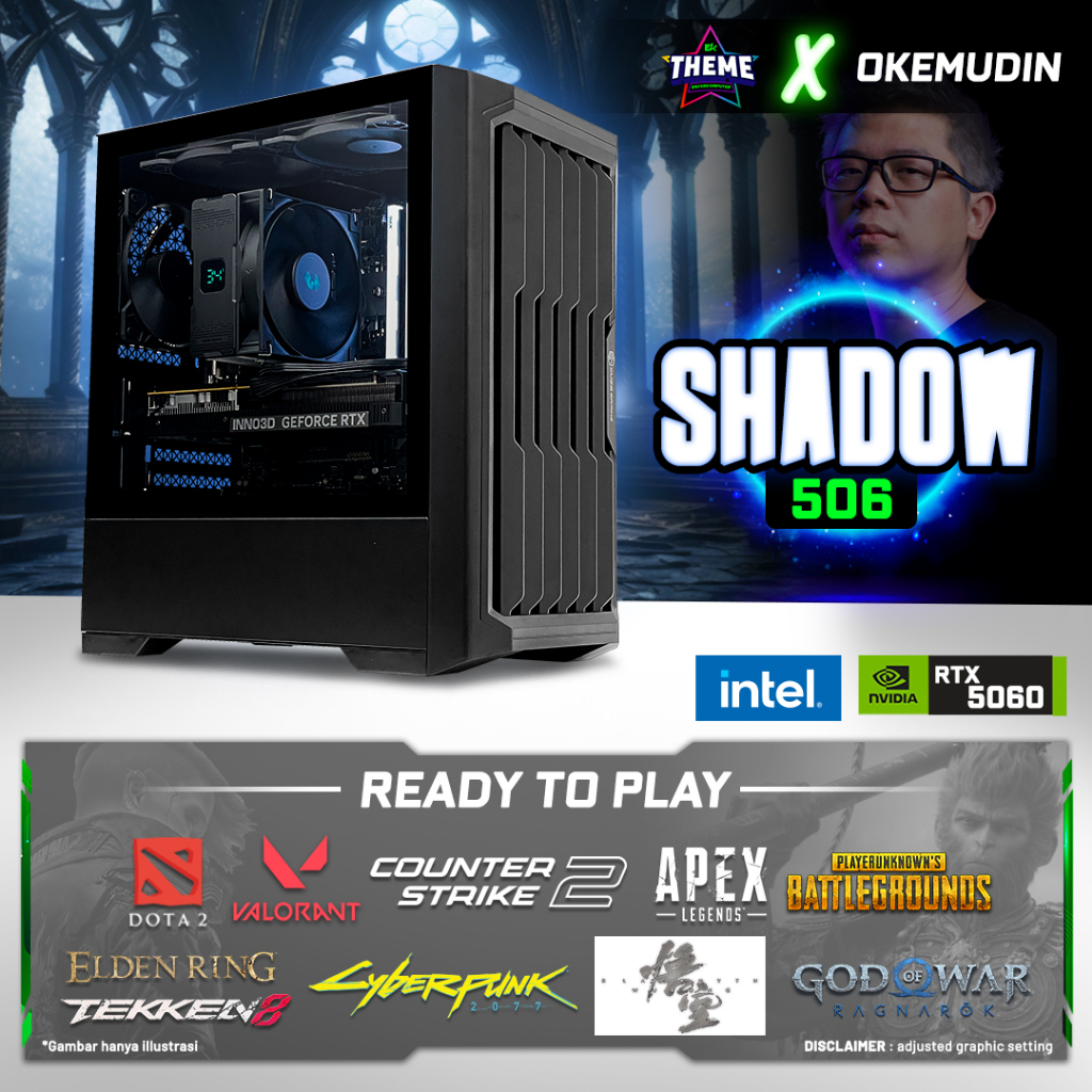 Jual PC Rakitan EK Theme X Okemudin - Shadow 506 - Core i5 RTX 5060 ...