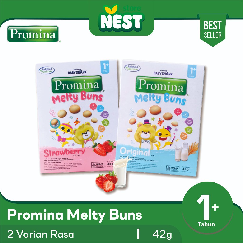 Jual Promina Melty Buns Original dan Strawberry 42 g | Shopee Indonesia