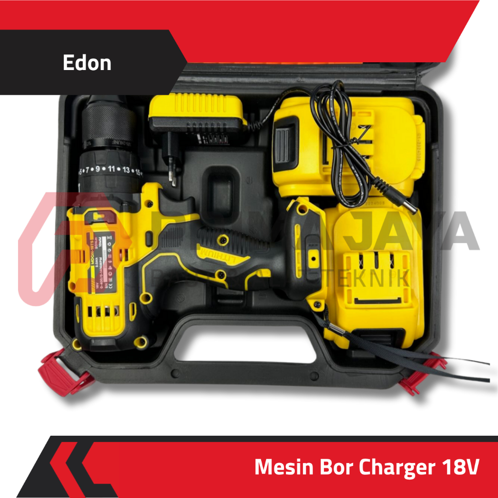 Jual MESIN BOR CHARGER SET 18 V EDON CORDLESS DRILL | Shopee Indonesia