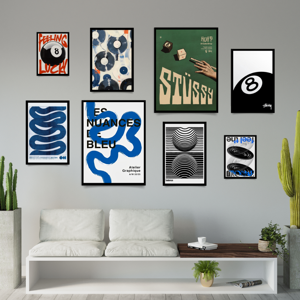 Jual Hiasan Dinding Poster Aesthetic Stussy 8 Ball Bauhaus Pajangan ...