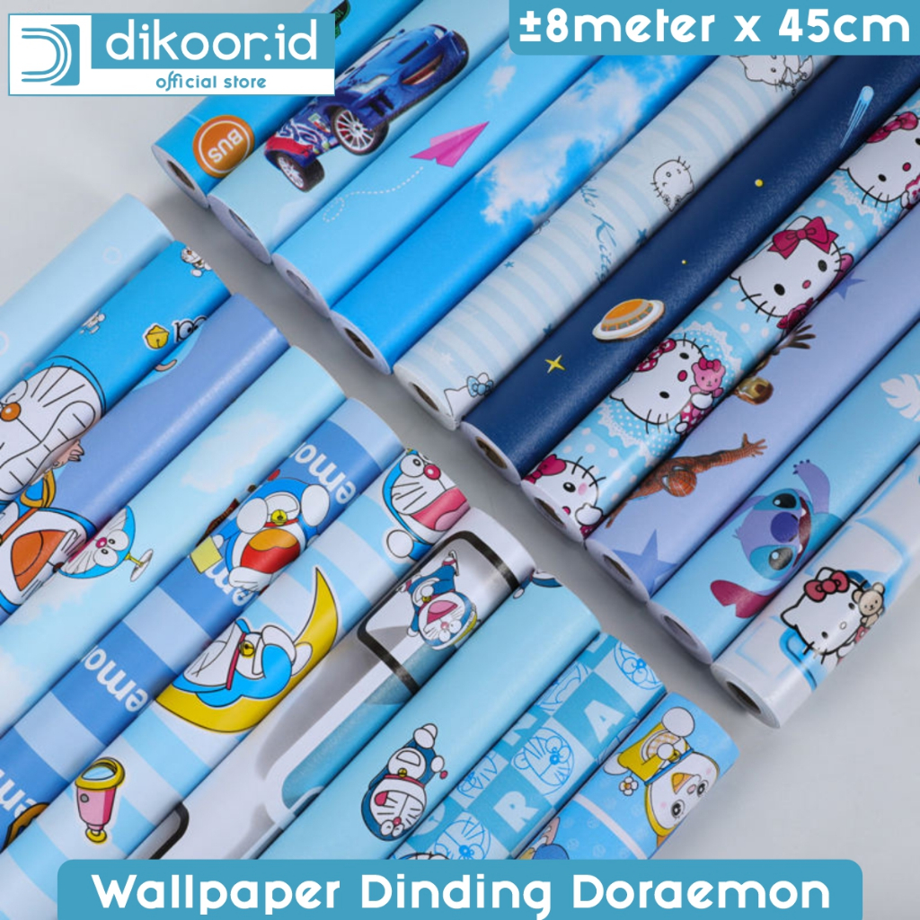 Jual Wallpaper Stiker Karakter Kartun Doraemon Anak Polkadot Polka ...