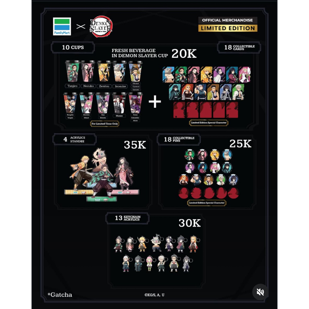 Jual FamilyMart x Demon Slayer Official Merchandise Limited Edition ...