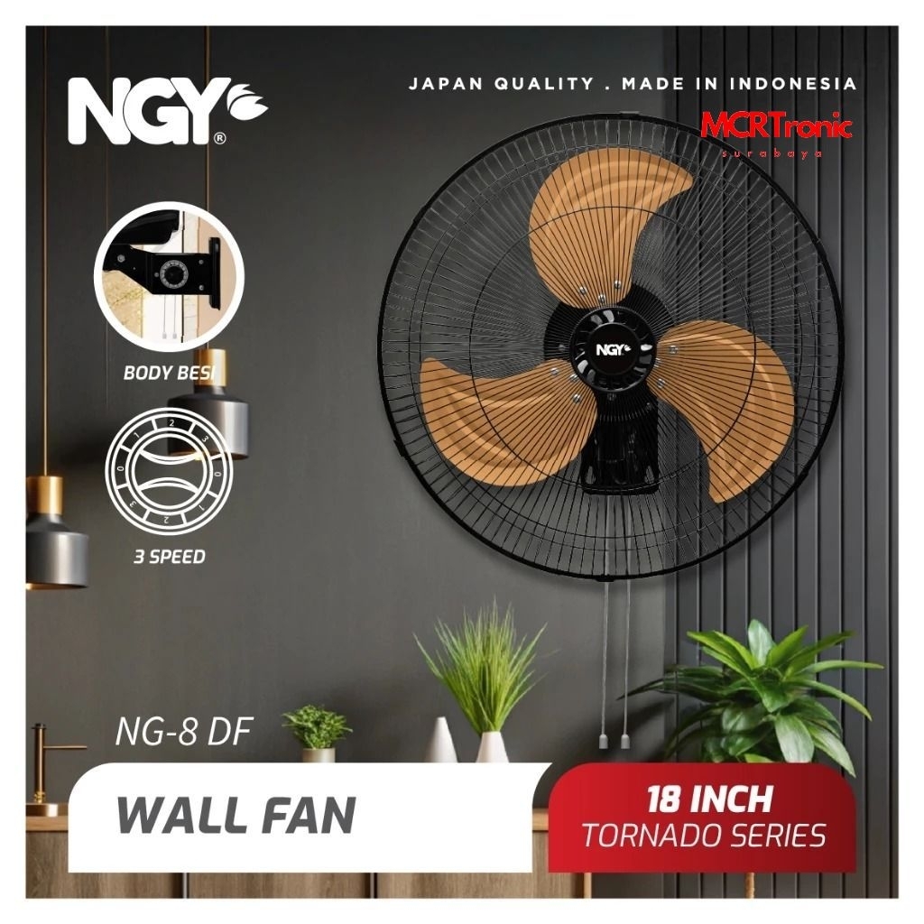 Jual NAGOYA NGY-8DF WALL FAN 18 INCHI TORNADO 3 BALING BESI GOLD ANGIN ...