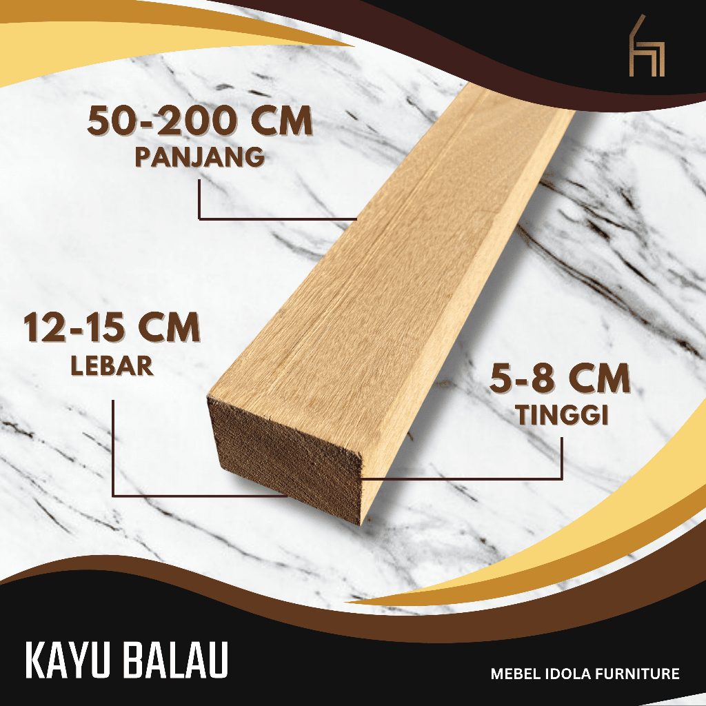 Jual Balok Kayu / Usuk Kayu Balau Asli Ukuran Besar | Shopee Indonesia