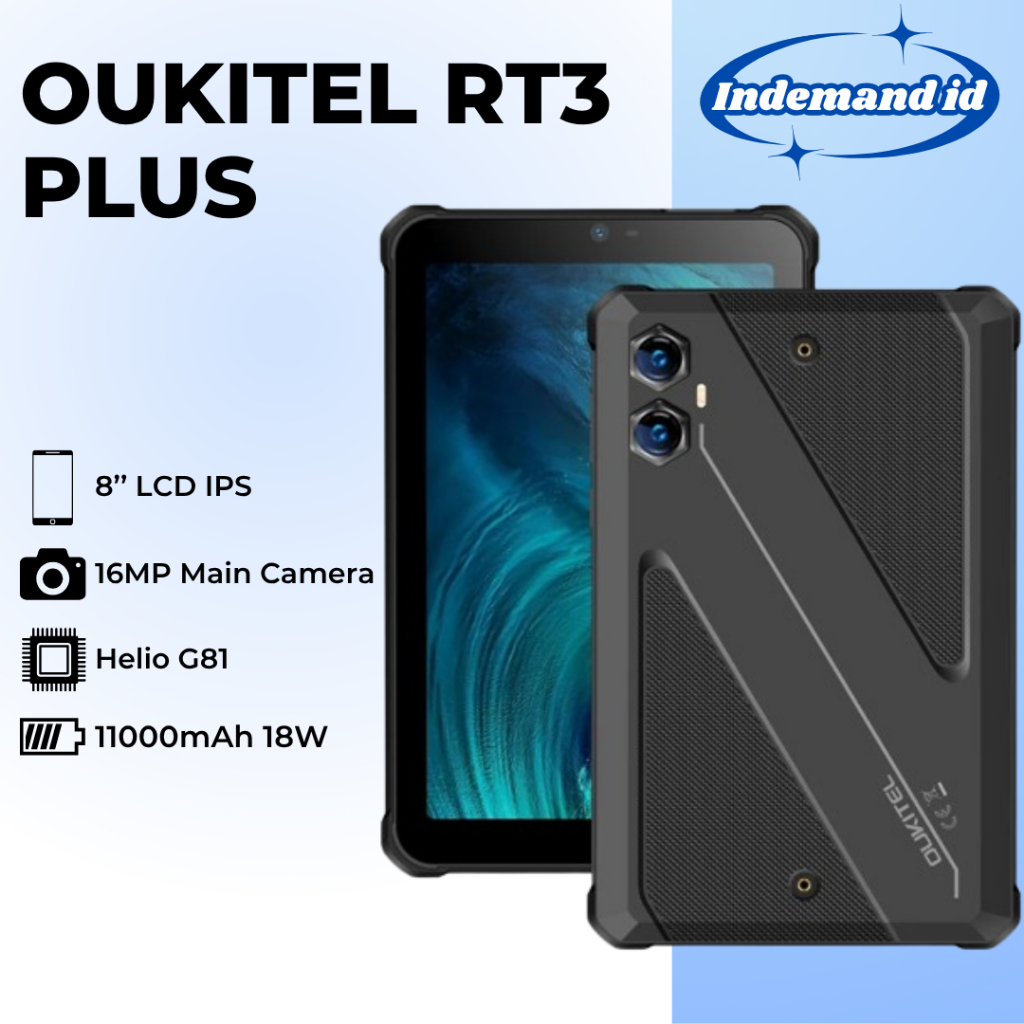 Jual Oukitel RT3 Plus Rugged Tablet Android 15 16GB 128GB 11000mAh 8.0 ...