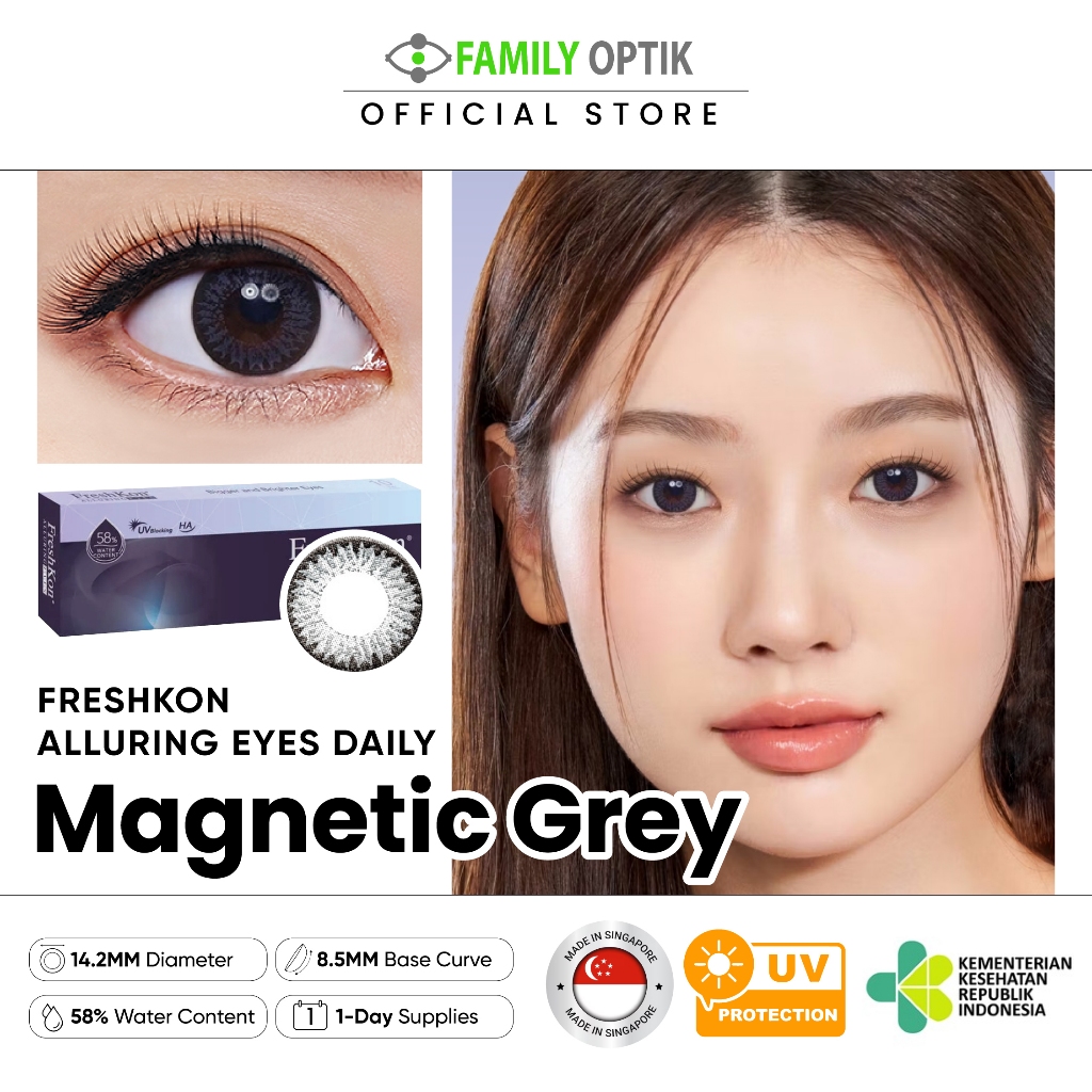Jual [HOT] Softlens Freshkon Alluring Eyes Magnetic Grey 5 Pasang Daily ...