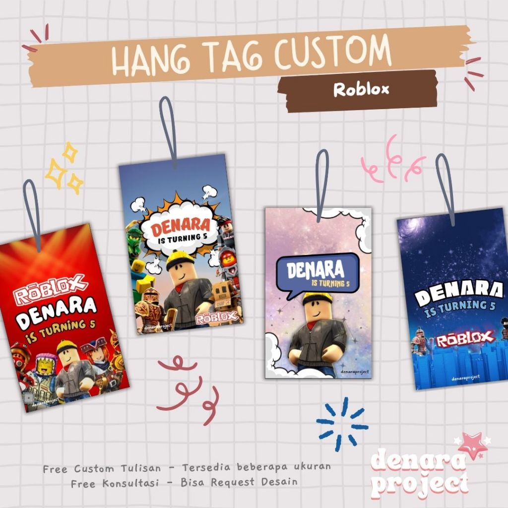 Jual (50 PCS) Hang Tag Ulang Tahun Tag Ultah Hangtag Birthday Roblox ...