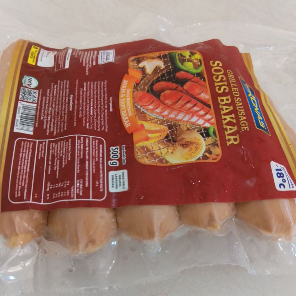 Jual PRONAS Sosis Bakar jumbo , isi 6 bj, Sapi 500gr | Shopee Indonesia