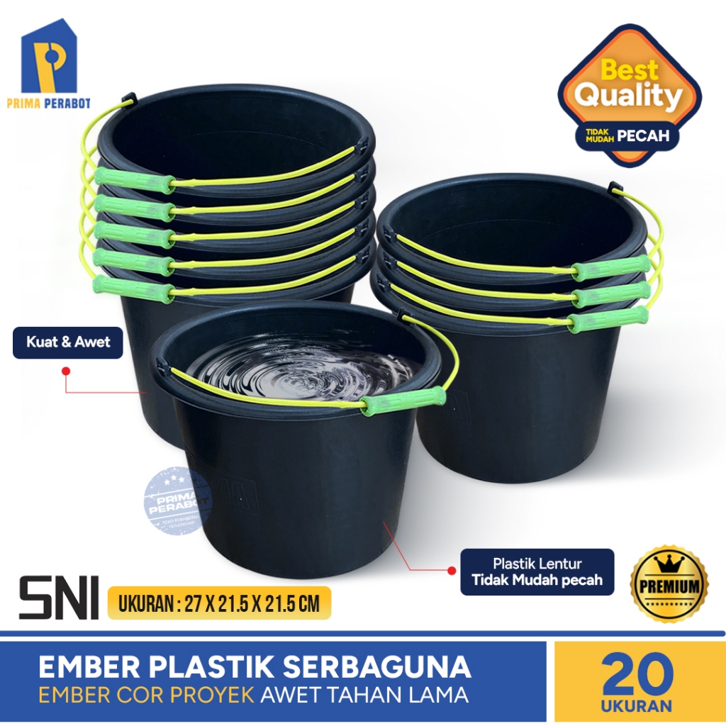 Jual Ember Plastik Hitam Ember Cor ANTI PECAH Cor 20 | Shopee Indonesia