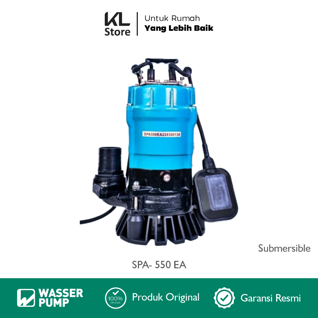 Jual WASSER POMPA CELUP AIR KOTOR SPA-550 EA / Pompa Otomatis & Vortex 550W / Untuk Kolam ...