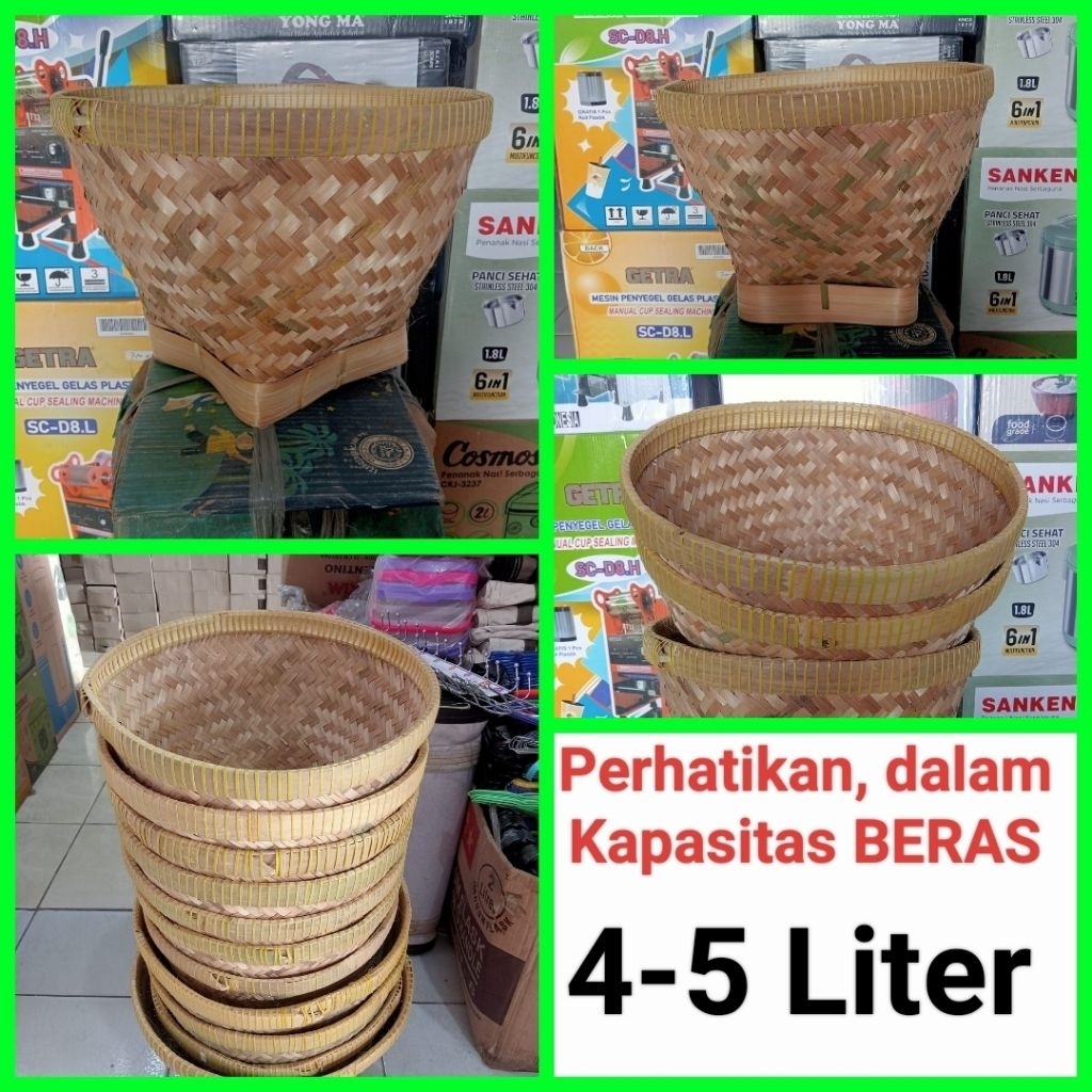 Jual bakul bambu bakul beras bakul nasi bakul cuci beras kapasitas 4-5 ...