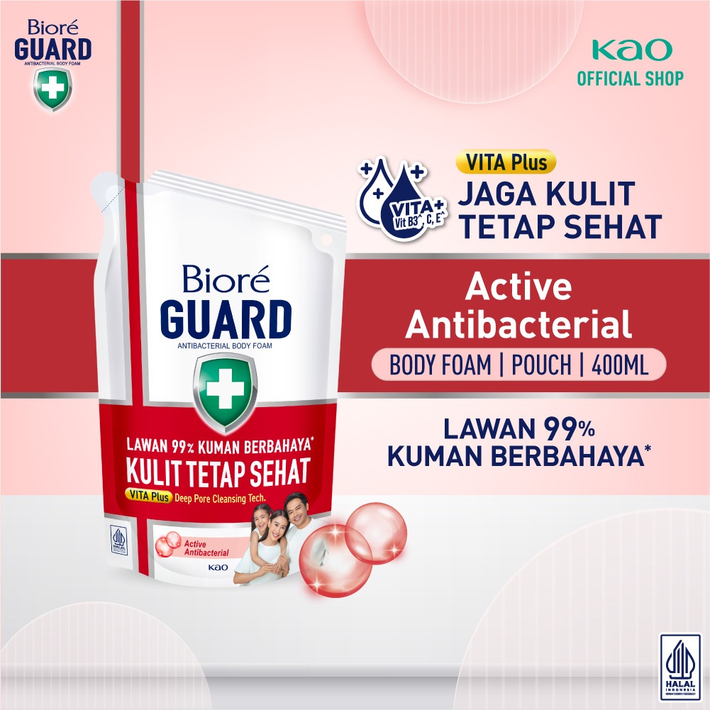 Jual Biore Guard Active Antibacterial 400ml Pouch | Shopee Indonesia