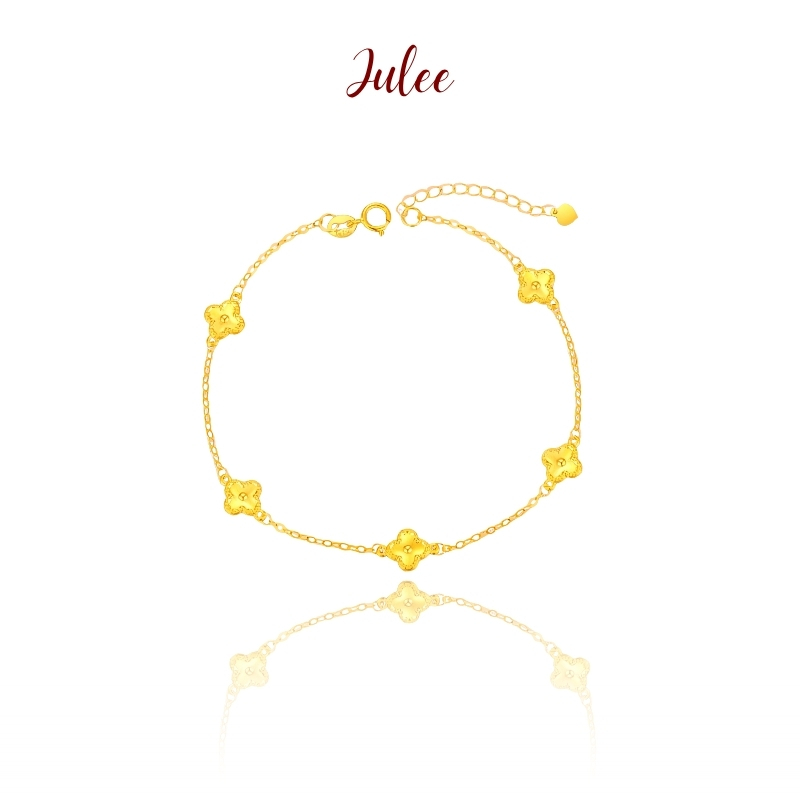 Jual JULEE [18K/750 Emas] Gelang semanggi 4 daun Emas 18K | Gelang ...