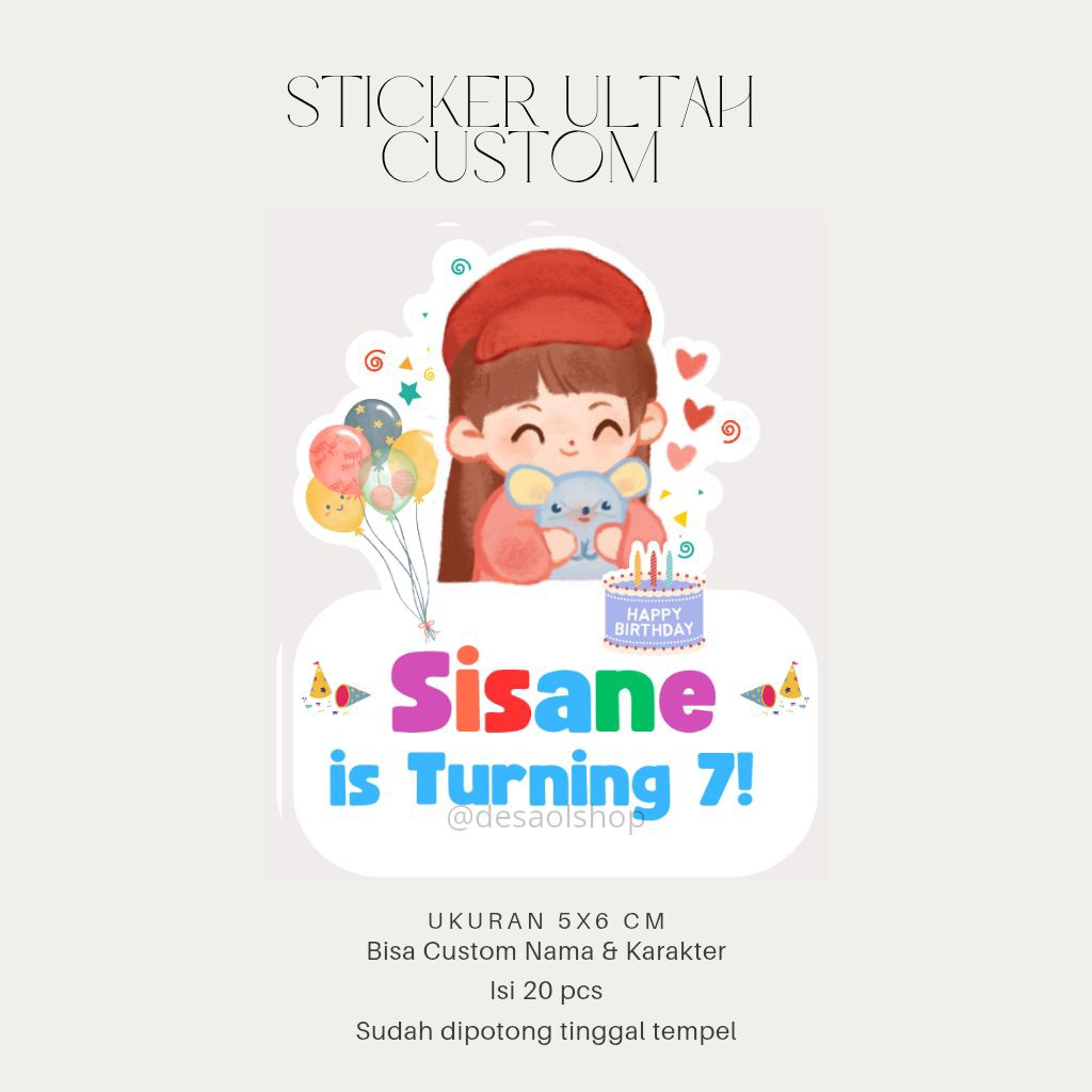 Jual Sticker Ultah || Stiker Bento Custom | Shopee Indonesia