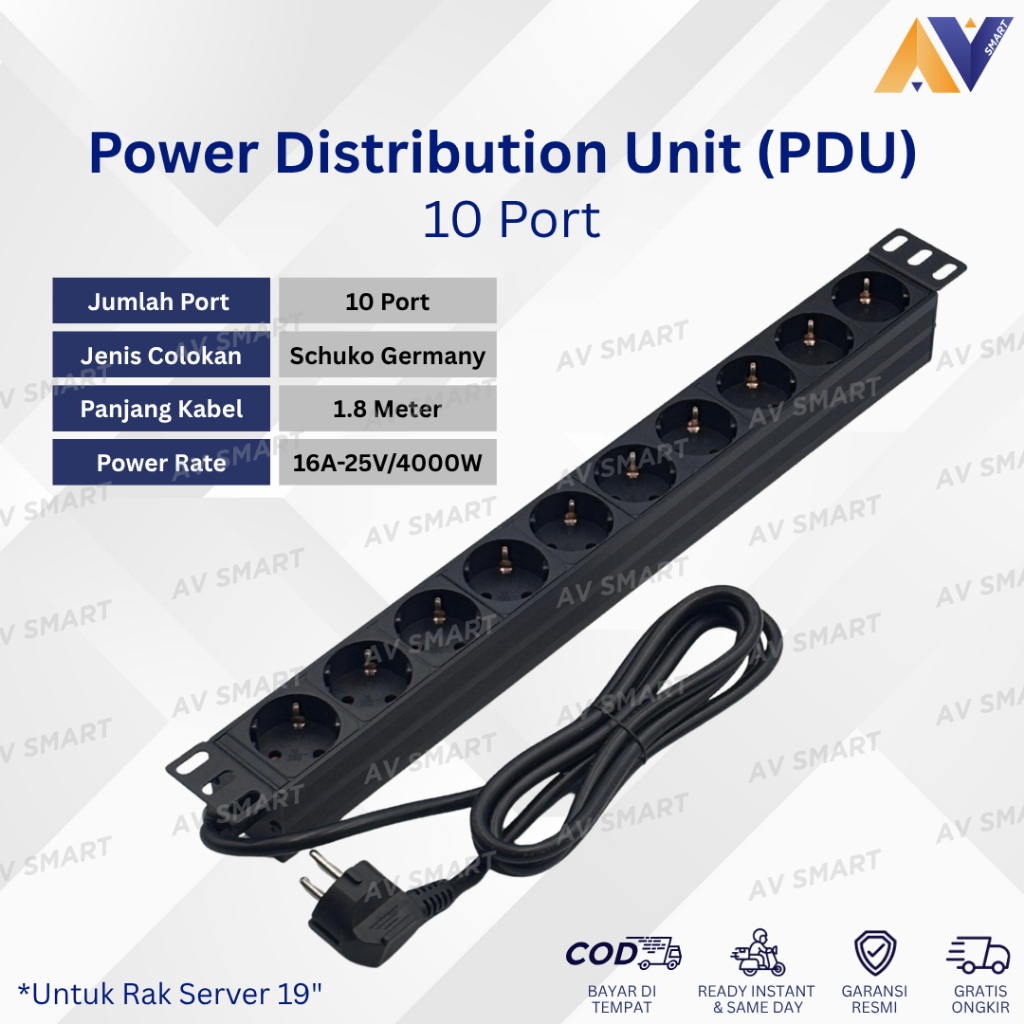 Jual Power Distribution Unit PDU 10 Port Rackmount Server Non Surge ...