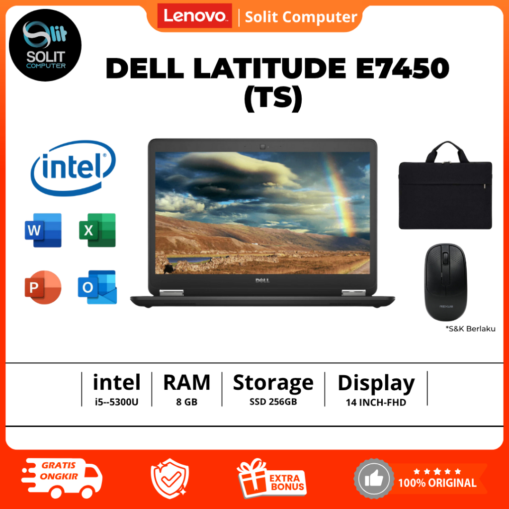 Jual Laptop DELL Latitude E7450 Touchscreen – i5 | RAM 8GB | SSD 256GB | FHD | Backlight ...