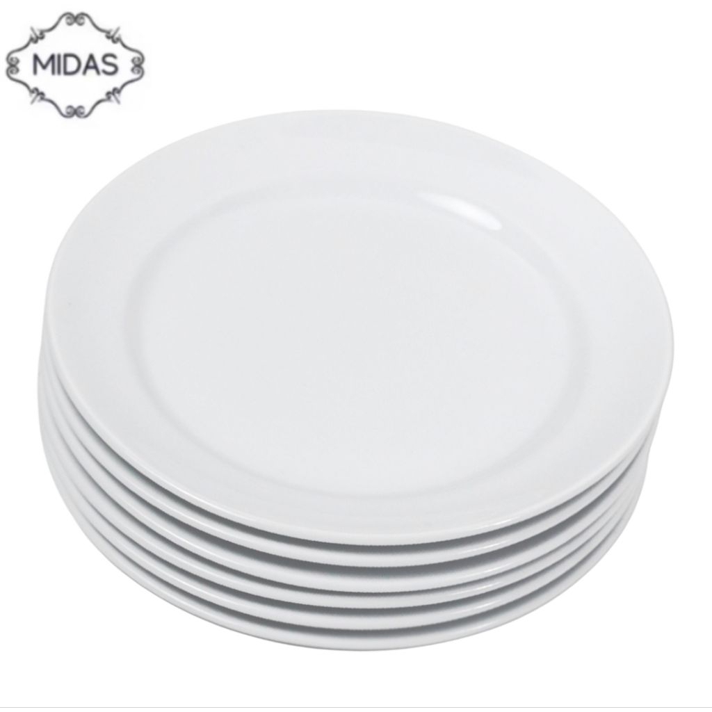 Jual PIRING PORSELEN BULAT PUTIH 20 CM / 8 INCHI DESSERT DINNER PLATE ...