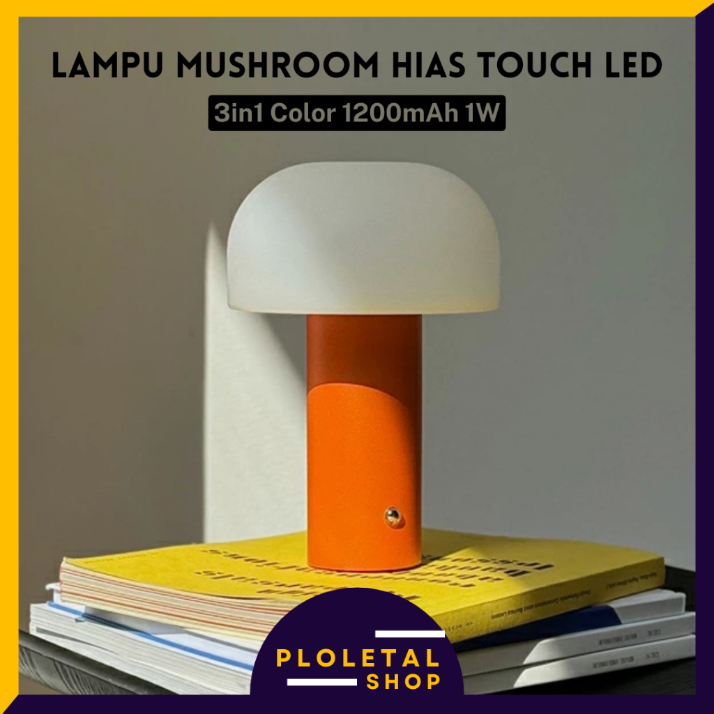 Jual Lampu Meja Hias Touch LED 3in1 Color Mushroom Lamp 1200mAh 1W ...