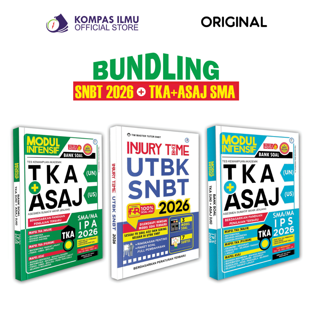 Jual Bundling 2 Buku - Injury Time UTBK SNBT 2026 dan Modul Intensif ...