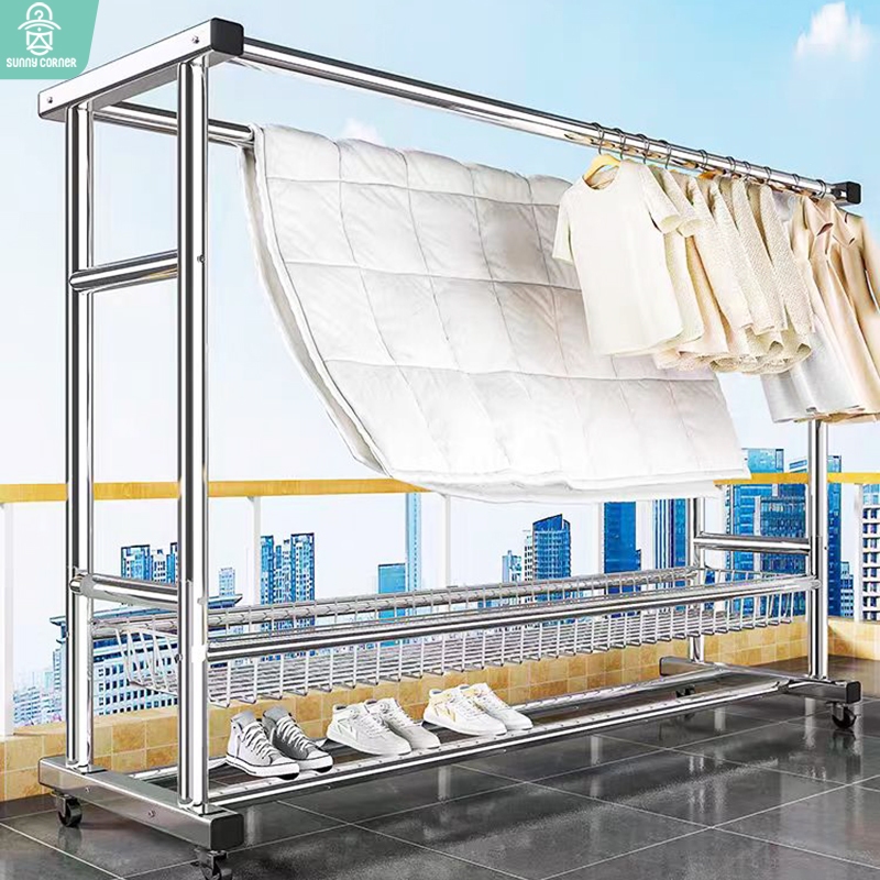 Jual Jemuran Baju Stainless steel 2 Tiang Jemuran Baju Anti Angin ...