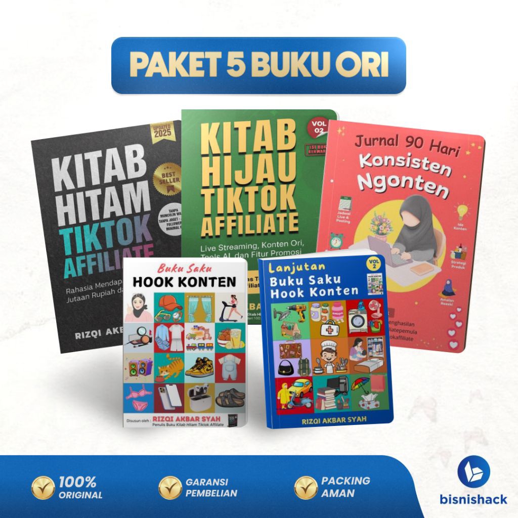 Jual BisnishackStore - Paket 5 Buku Original Tiktok Affiliate 2025 ...