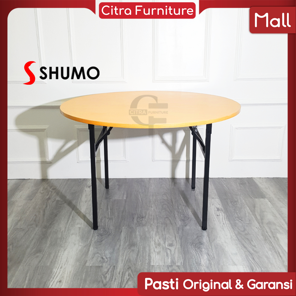 Jual SHUMO Meja Lipat Besi Serba Guna Bulat Moscow Series | Folding ...
