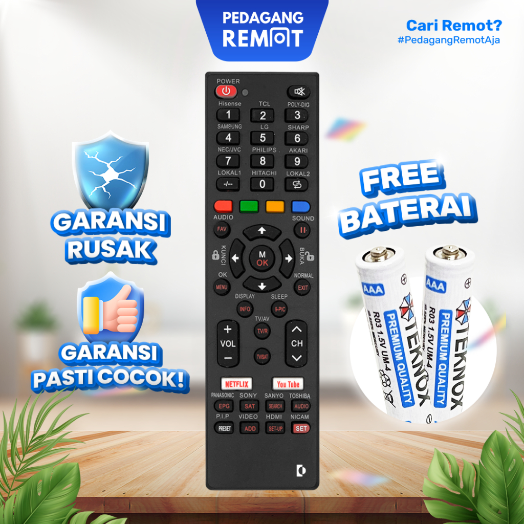 Jual Remot Remote TV Android Smart TV Tabung LCD LED Multi Universal (Philips, Daewoo, Toshiba ...