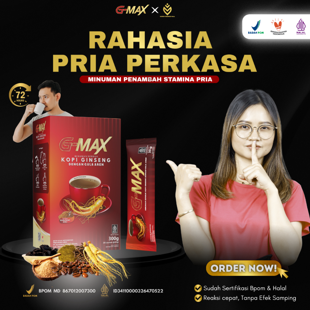 Jual Kopi G-Max Original Kopi Stamina Pria Terbaik Sertifikasi Halal dan Bpom 1 box isi 10 ...