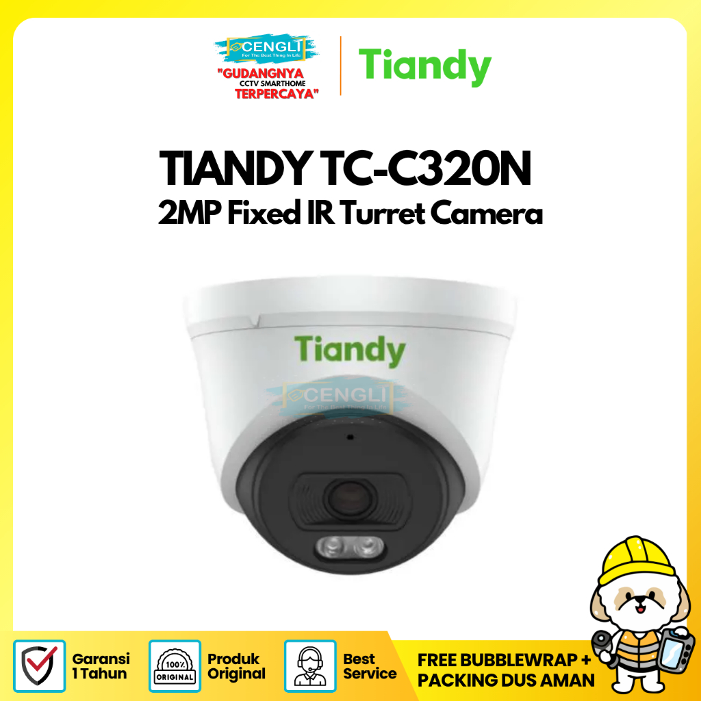 Jual Kamera CCTV IP Camera Tiandy TC-C320N Fixed IR Turret Camera Built ...