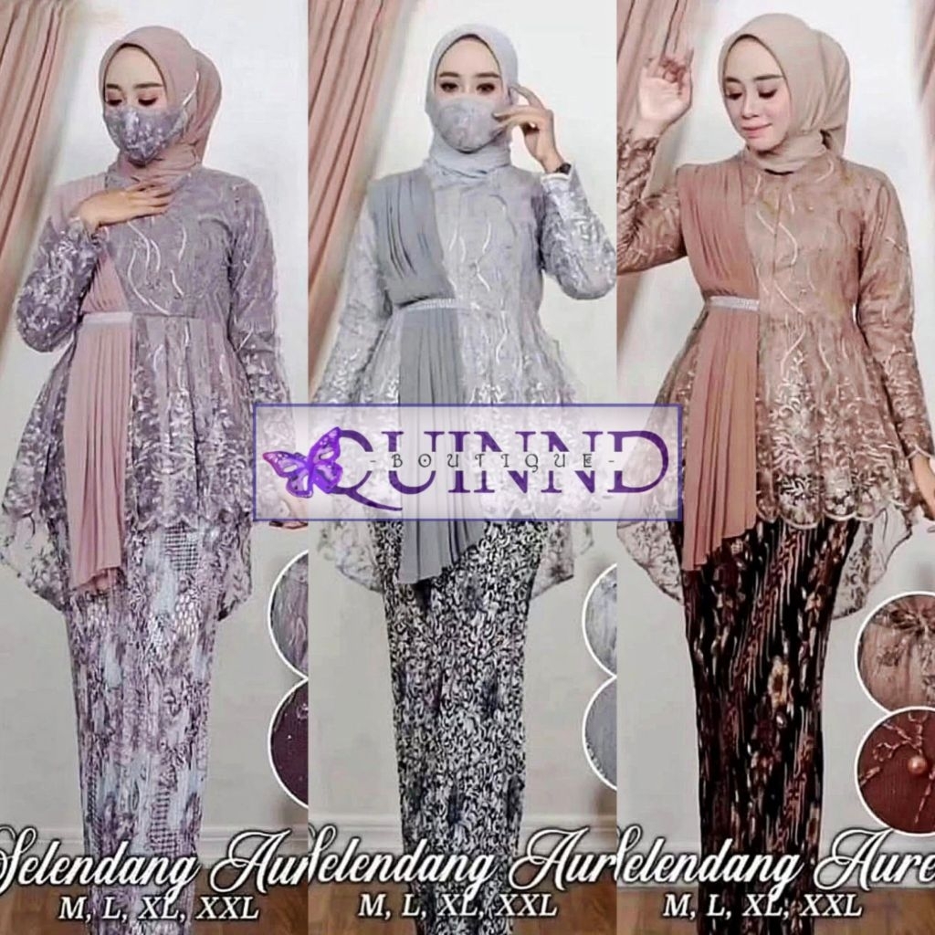 Jual (GRATIS ONGKIR) 1 SET / ATASAN KEBAYA BLOUSE BROKAT SELENDANG ...