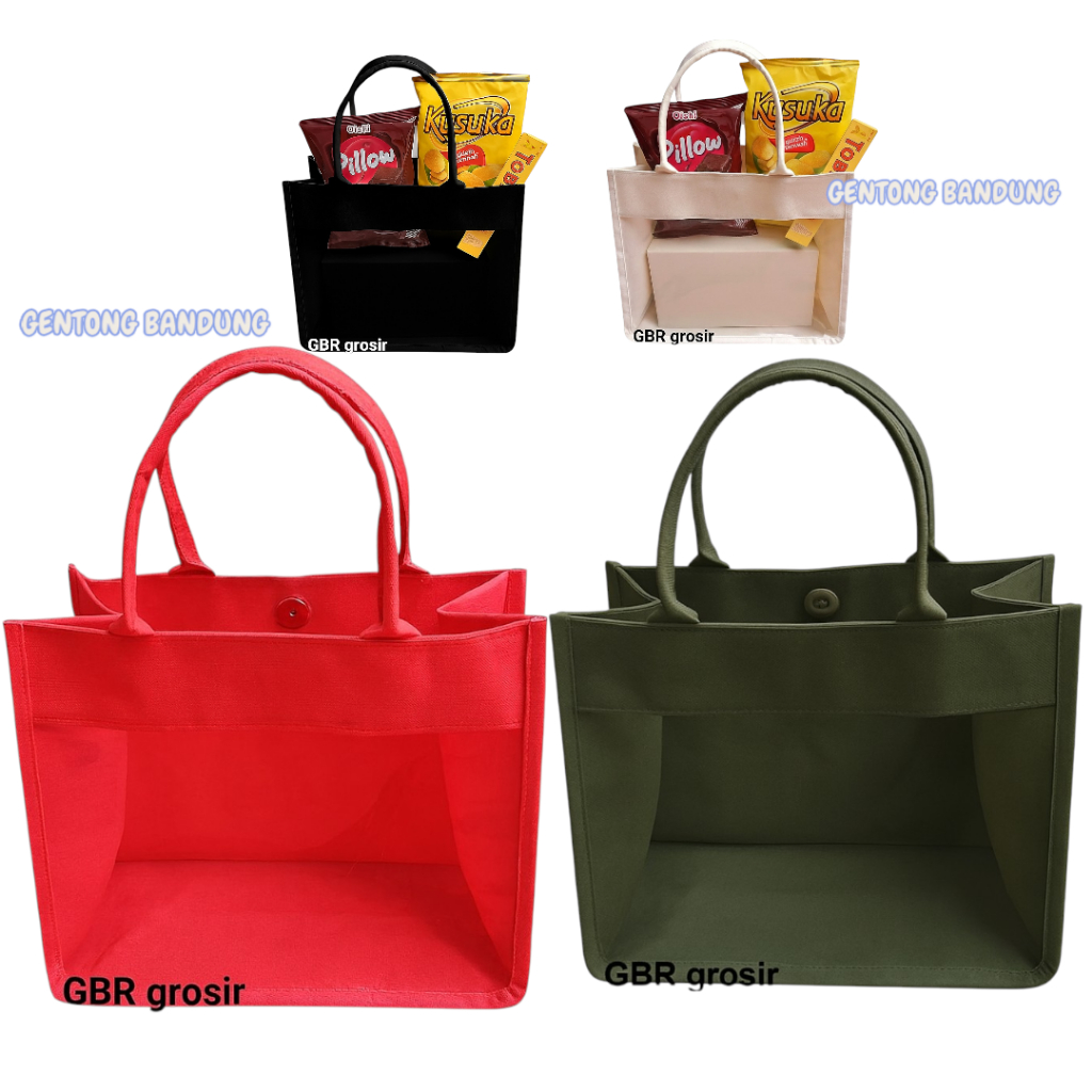 Jual Tas hampers KANVAS KOMBINASI tas parcel lebaran tas anyaman pandan ...
