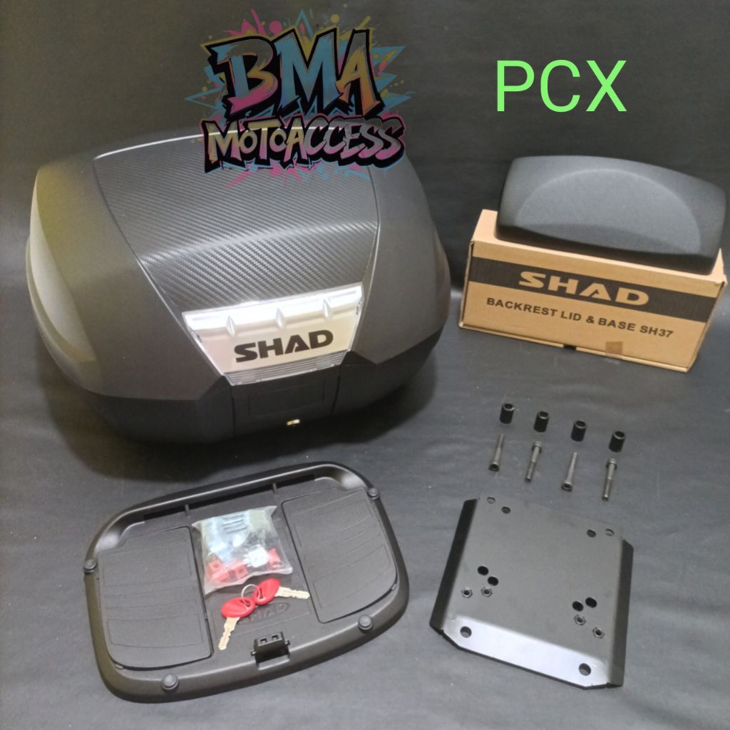Jual BOX SHAD SH44 & BREKET BOX+BACKREST - PCX 150/160 / PAKETAN BOX ...
