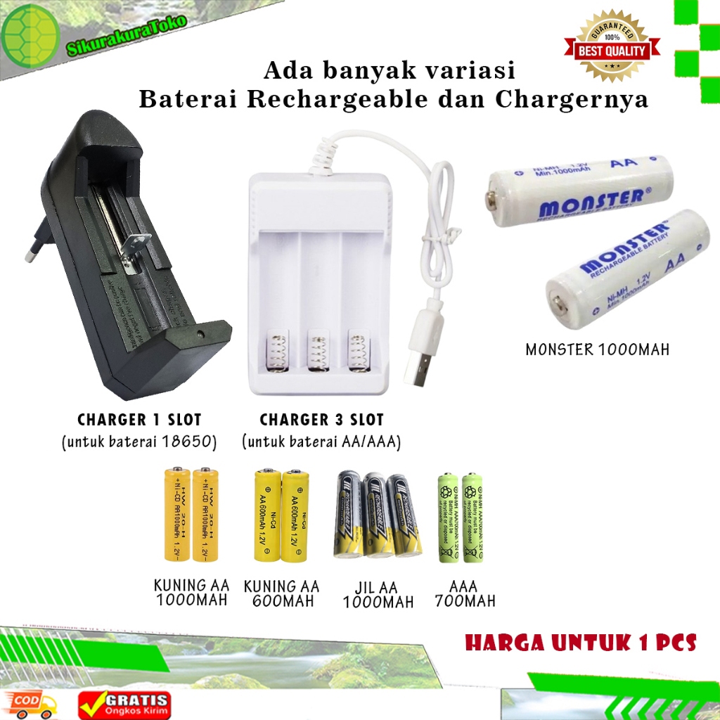 Jual (sko) Baterai A3 A2 dan Cas Charger 1 & 3 slot Batre Battery ...