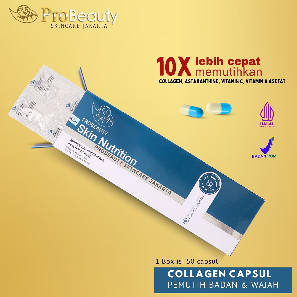 Jual Probeauty Skin Nutrition Collagen Kapsul Pemutih Badan Dan Wajah Vitamin Kulit Suplemen ...
