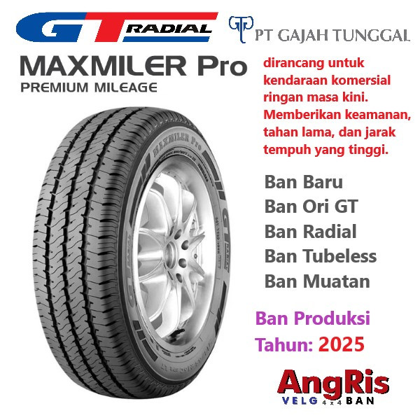 Jual GT Radial Maxmiler Pro 165 R13 8pr LT Ring 13 Radial Tubeless Bisa ...