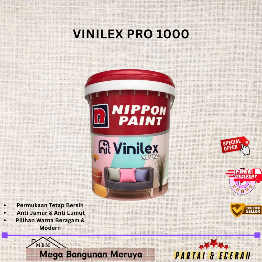 Jual Cat Tembok Vinilex Pro 1000 CUSTOM WARNA- Cat Nippon Paint Vinilex ...