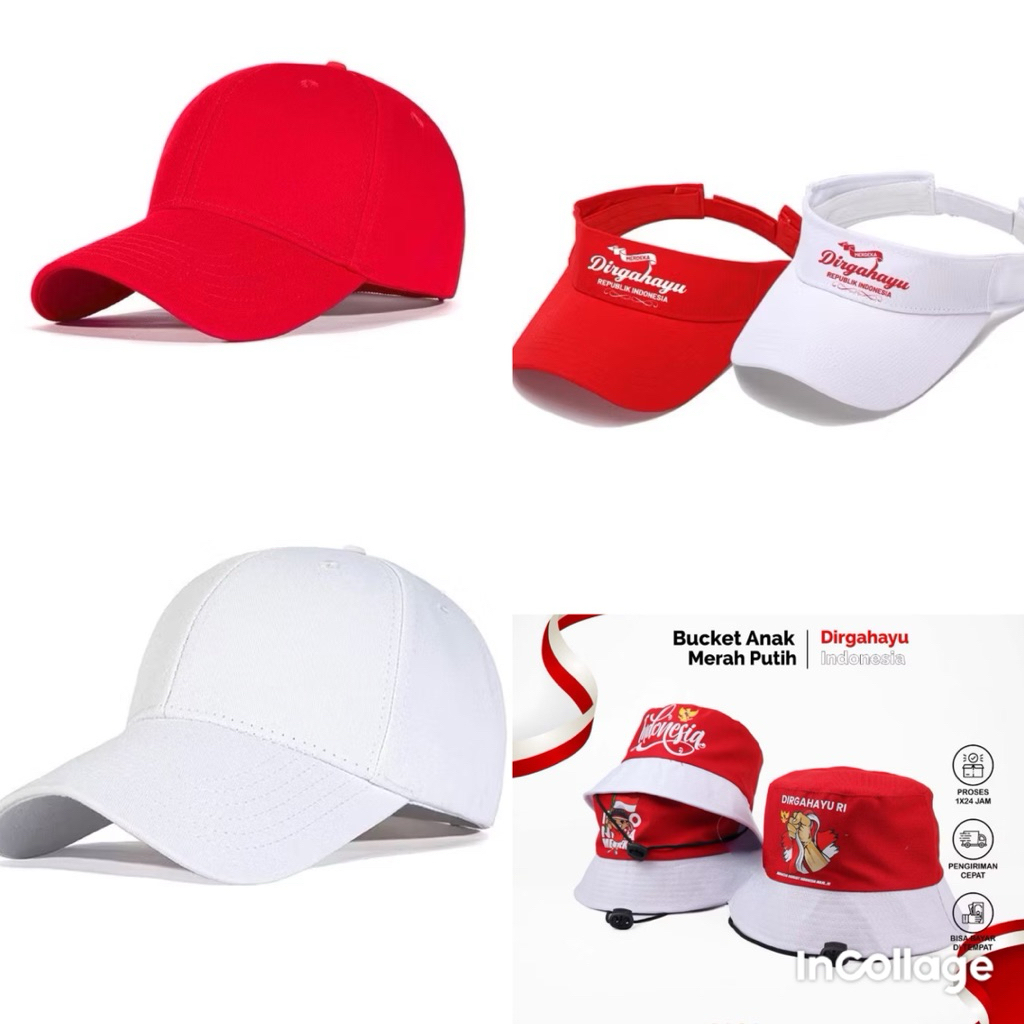 Jual TOPI MERAH PUTIH AGUSTUSAN DEWASA & ANAK | Shopee Indonesia