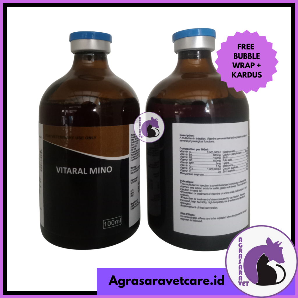 Jual VITARAL MINO 100 Ml Multivitamin Asam Amino Inj - Like VIAMIN Like ...