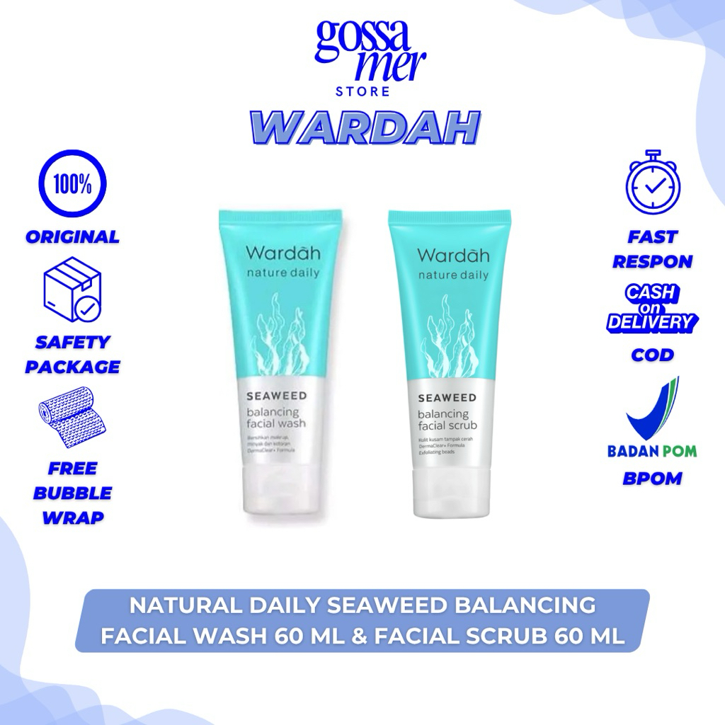 Jual 𝐆𝐎𝐒𝐒𝐀𝐌𝐄𝐑 - WARDAH NATURE DAILY SEAWEED BALANCING FACIAL WASH ...