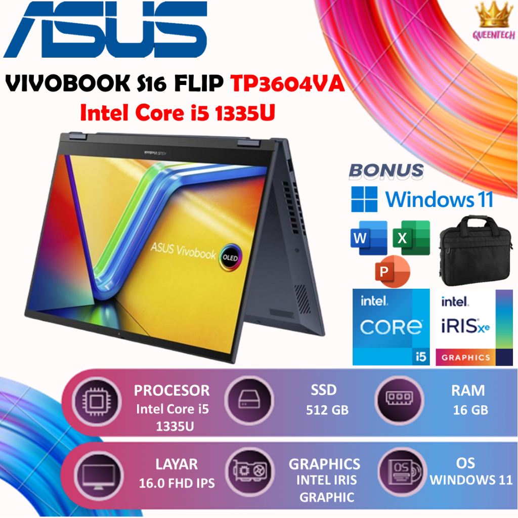 Jual ASUS Vivobook S16 FLIP OLED TP3604VA Touch Intel Core i5 1335U ...