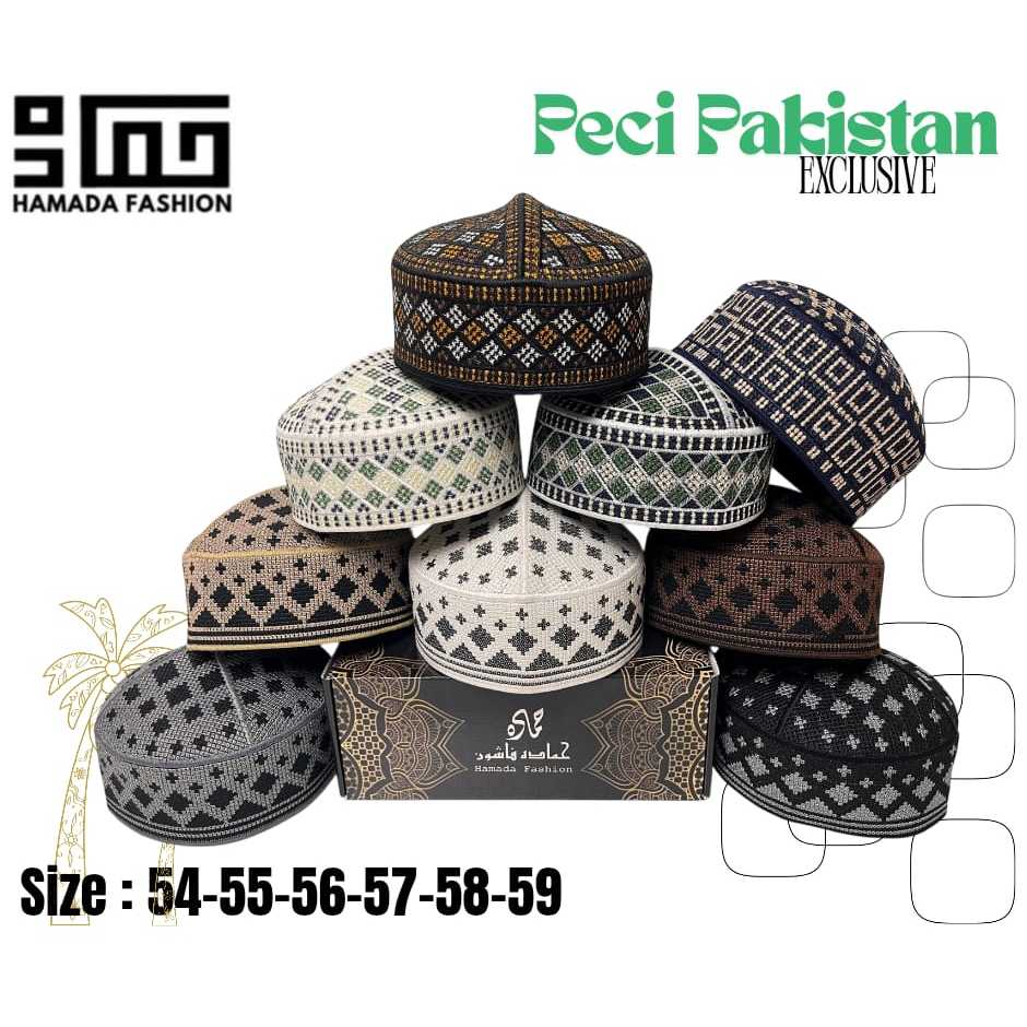 Jual PECI PAKISTAN DEWASA KEMASAN BOX Bordir Premium, Peci Pakistan ...