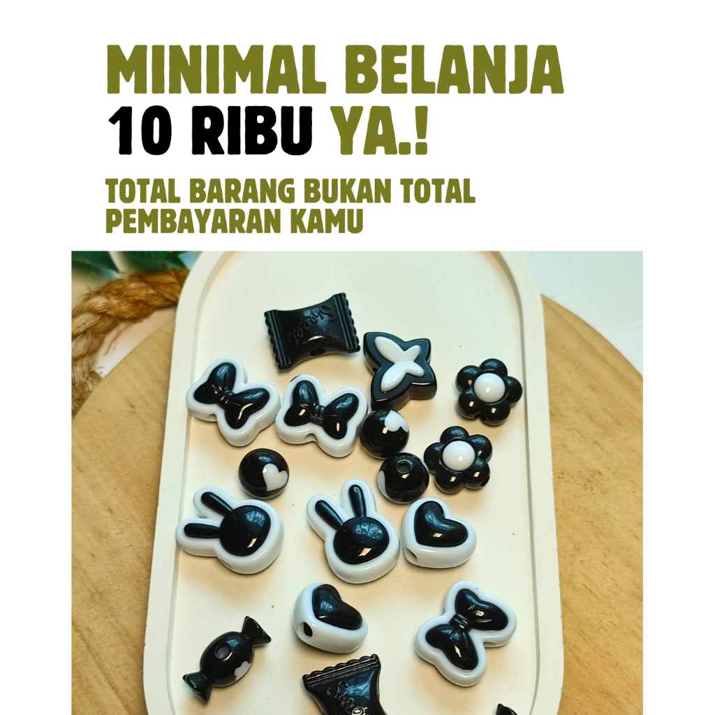Jual Manik Dua Warna Black And White Series | Shopee Indonesia