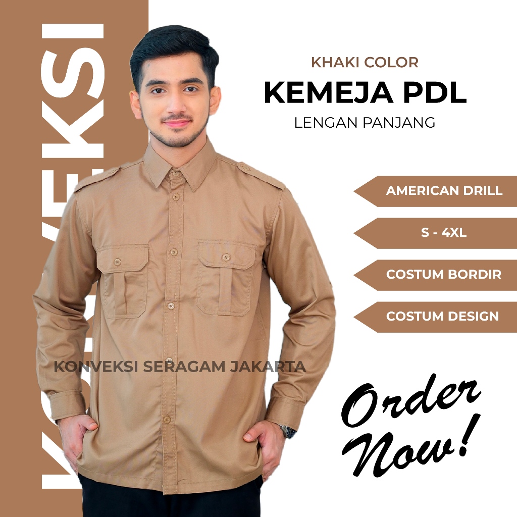 Jual Baju Kemeja PDL Lengan Panjang Seragam Kerja Dinas Lapangan ...