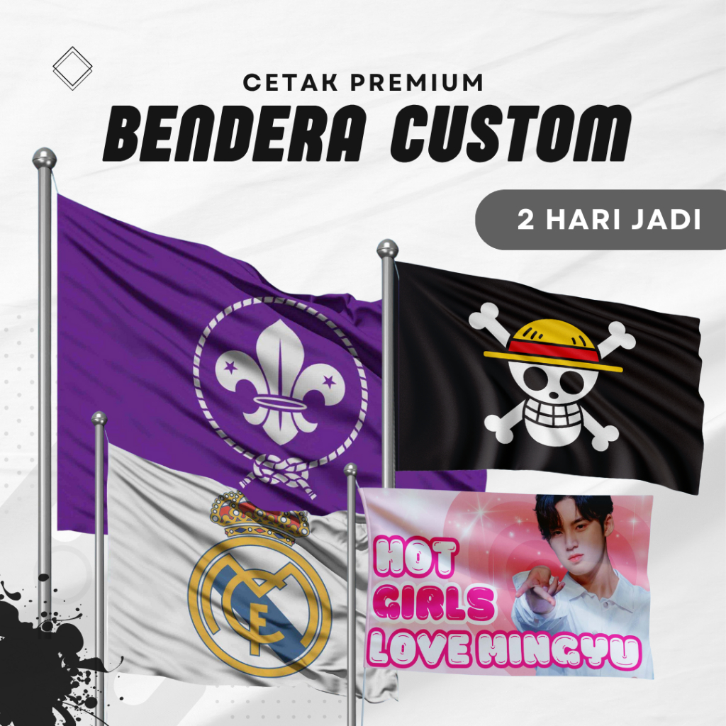Jual Cetak Bendera Custom Organisasi Hiburan Kpop Club Bola Perusahaan ...