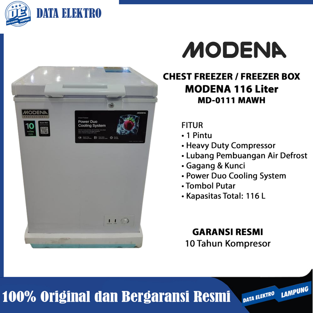 Jual Chest Freezer Modena / Freezer Box Modena 116 Liter MD-0111 ...