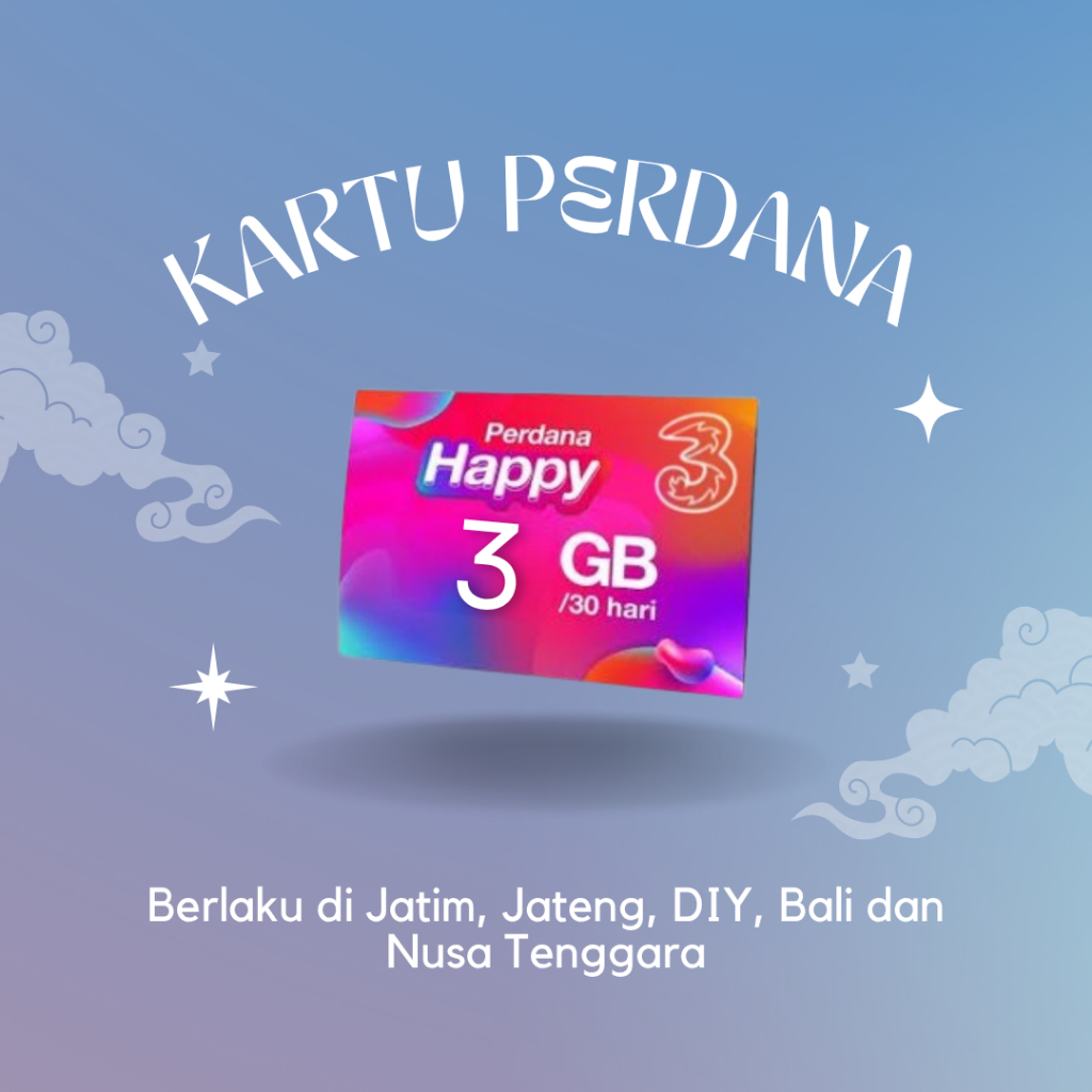 Jual KARTU PERDANA HAPPY TRI KUOTA 3GB | Shopee Indonesia
