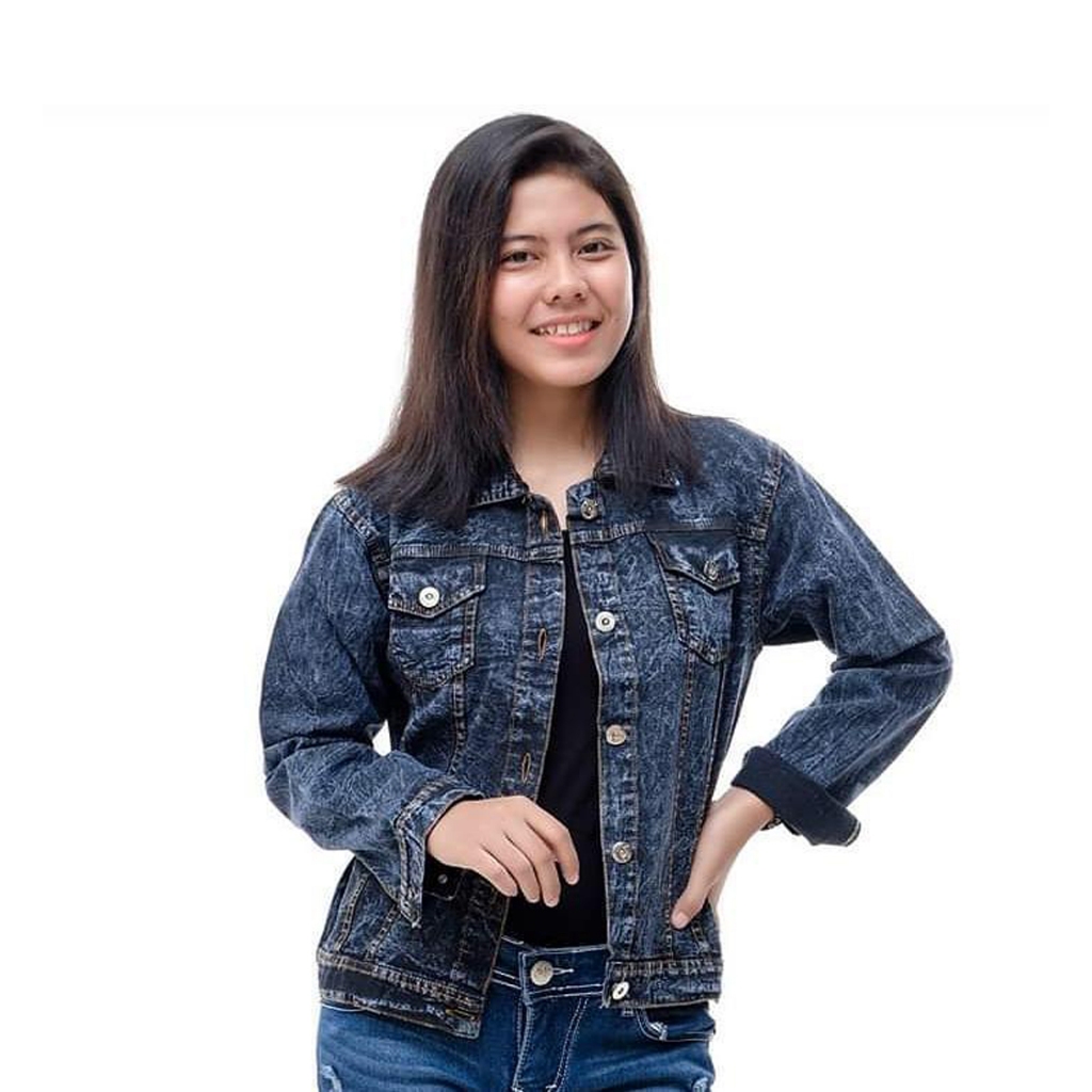 Jual Miskstore - Jacket Denim Wanita Snowblack Cropty Kekinian | Shopee ...